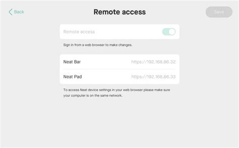 How To Enable Remote Access On Neat Devices Neat Support