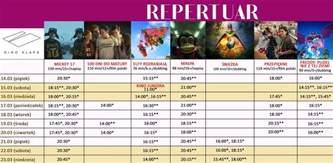 Repertuar Kina „klaps” Do 27 Marca Tv28pl Limanowska Telewizja