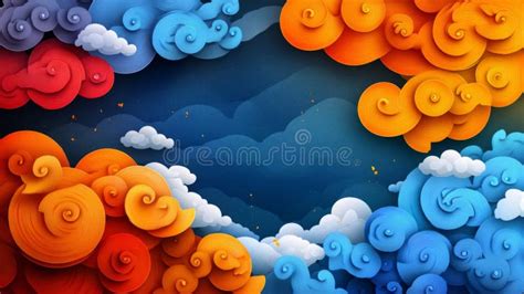 Colorful Swirling Clouds Night Sky Abstract Art Stock Illustration Illustration Of Fantasy