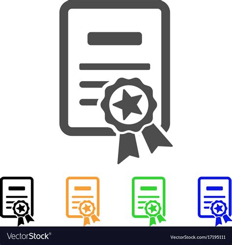 Certificate Flat Icon Royalty Free Vector Image