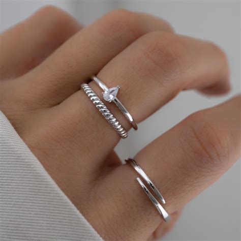Stacking Rope Ring Simple Silver Jewelry Silver Rings Simple Silver