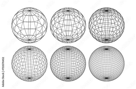 vecteur stock globe grid spheres striped 3d spheres geometry globe