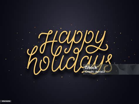 해피 휴일 활판 인쇄 텍스트와 골드 색종이 럭셔리 검정색 배경에 크리스마스 글자와 프리미엄 벡터 일러스트 레이 션 0명에 대한 스톡 벡터 아트 및 기타 이미지 Istock