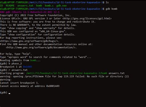 Problem With Bomb Lab Rcompsci