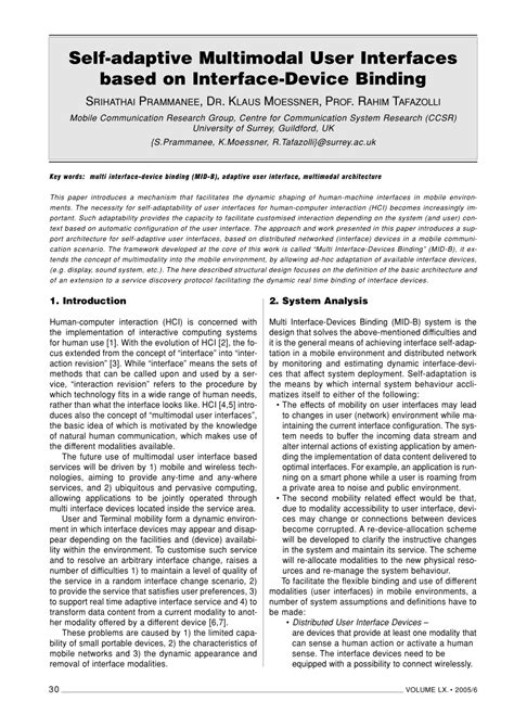 Pdf Self Adaptive Multimodal User Interfaces Based On Interface Device Binding
