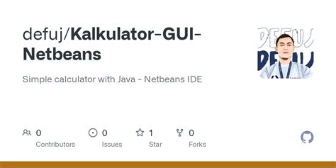 GitHub Defuj Kalkulator GUI Netbeans Simple Calculator With Java Netbeans IDE
