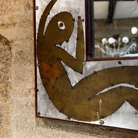 1960s Modernist Wall Mirror Mixed Metal Art Design For Sale At 1stdibs