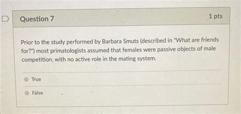 D 1 Pts Question 7 Prior To The Study Performed By Chegg Com