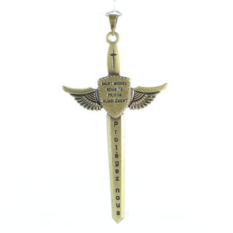 Pendant Sword Of Saint Michael With Prayer 11x5 5cm Spiritual Protection