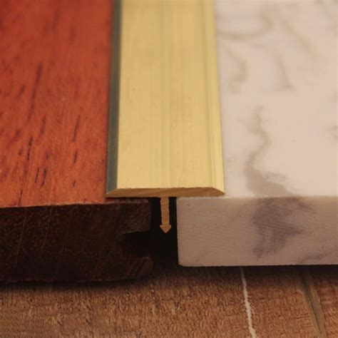 Narrow Brass Floor Transition Strips Wood To Tile