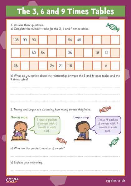 The 3 6 And 9 Times Tables Year 4 Cgp Plus