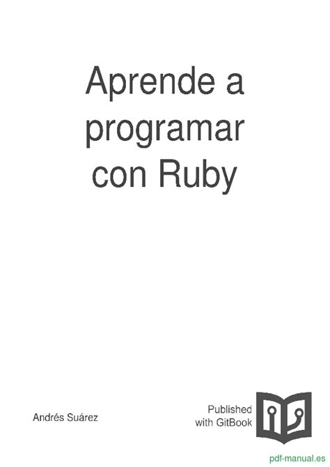 Aprende A Programar Con Ruby Tutorial Completo Desde Cero En PDF