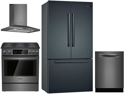 Bosch 1101913 4 Piece Black Stainless Steel Kitchen Appliances Package
