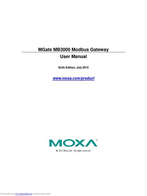 Mgate Mb3000 Modbus Gateway User Manual Sixth Edition July 2012 Pdf Electrical Connector