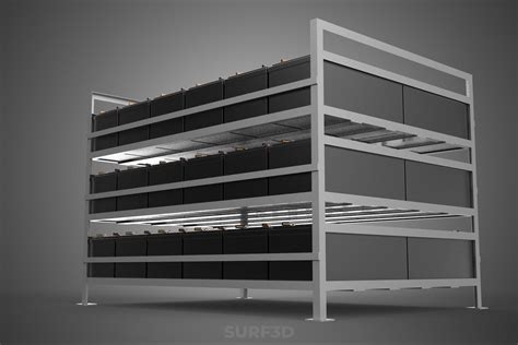 Array Battery Rack System Energy Storage Backup Power Bank 3d Model
