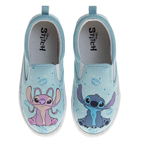 Disney Girls Slip On Canvas Sneakers Size 12 Blue Pink