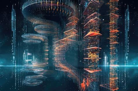 Artificial Intelligence Analyzing Dna Sequence Stock Illustration