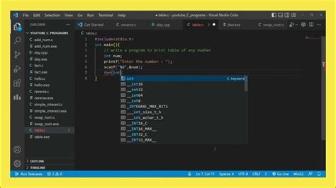 C Programming Print The Table Of Any Number Youtube