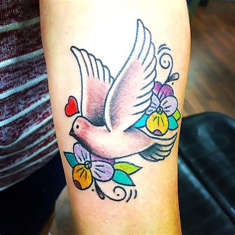 Colorful Dove Tattoo Idea