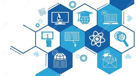 E Learning Blended Learning Vector Illustration Stock Vector Illustration Of Concept