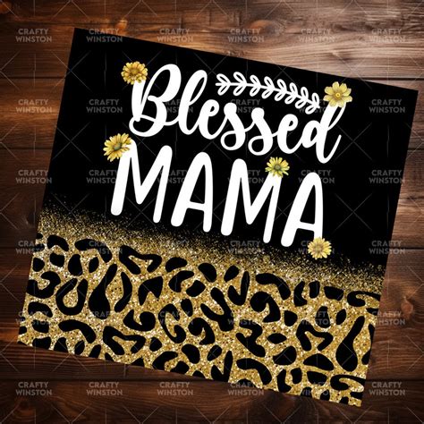 Blessed Mama Leopard 20 Oz Skinny Tumbler Sublimation Design Cheetah