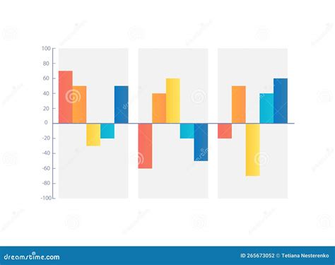 Both Directions Column Infographic Chart Design Template Stock Vector
