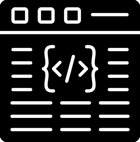 Coding Glyph Icon Vector Art At Vecteezy
