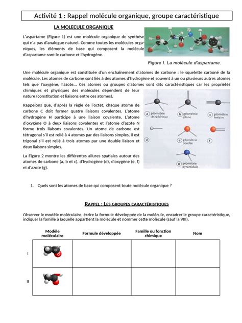 Activité 1 Rappel Molécule Groupe Caractéristique Pdf Activité 1 Rappel Molécule Groupe Caractéristique Pdf