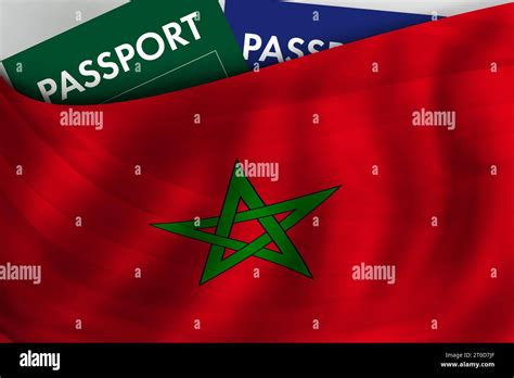 Morocco Flag Background And Passport Of Morocco Citizenship Official