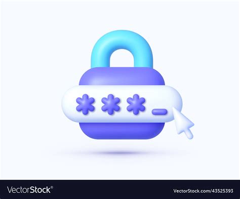 Password 3d Great Design For Any Purposes Vector Image