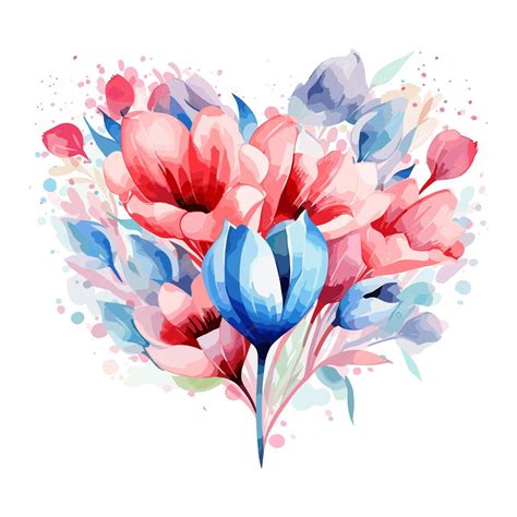 Premium Vector Watercolor Love Shape Mandla Floral Vector