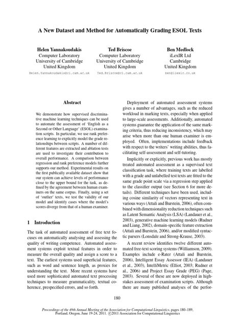 A New Dataset And Method For Automatically Grading Esol Texts 2011