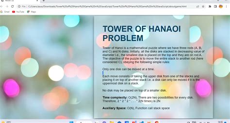 Github Pradumnsrivastavatower Of Hanoi Game