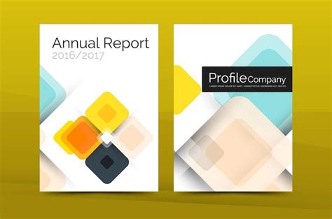 Premium Vector Vector Colorful Square Business Annual Report Cover