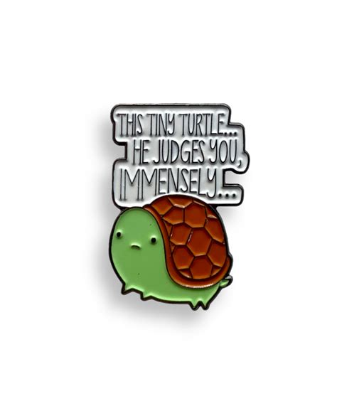 Judgy Turtle Enamel Pin New Moxie Store