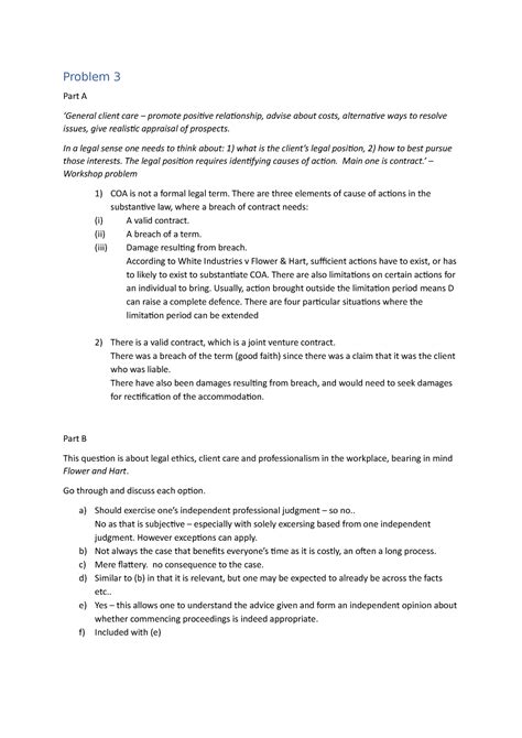 Week Problems And LAWS UniSA Studocu