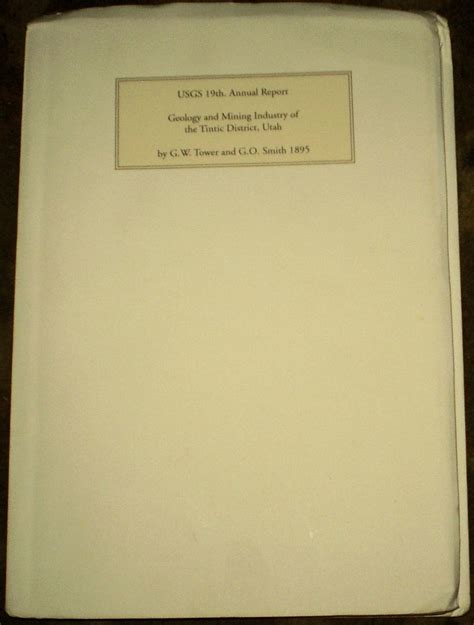 Geology Utah Mining 1895 Tintic District With Folding Map By Smith And