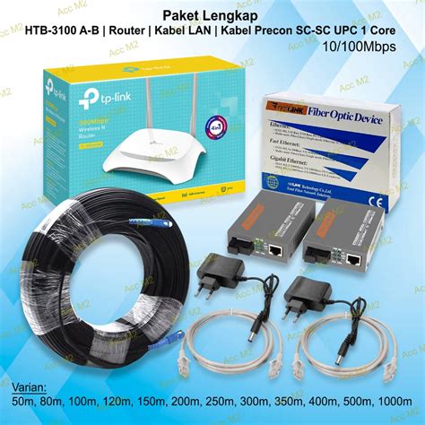 Jual Paket Lengkap Htb 3100 10100mbps Kabel Precon Fiber Optic Sc