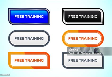 다양한 모양과 색상의 무료 교육 버튼 세트 모바일 앱 및 웹사이트 Ui 디자인에 적합합니다 0명에 대한 스톡 벡터 아트 및 기타 이미지 Istock