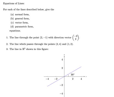 Solved Equations Of Lines For Each Of The Lines Described Chegg