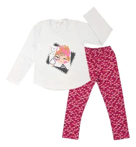 Conjunto Nena Calza Remera Manga Larga Algodón T 2 A 3 Años Mercadolibre
