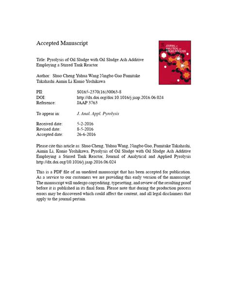 Pyrolysis Of Oil Sludge With Oil Sludge Ash Additive Employing A