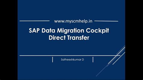 Sap Data Migration Cockpit Direct Transfer Sap Erp Tutorial Videos