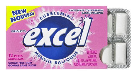 Excel Bubblemint Sugar Free Gum 12pk Canadian Gum Caffeinecam