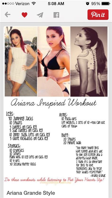 Ariana Grande Workout Celebrity Workout Fitness Body Workout