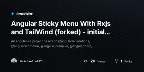 Angular Sticky Menu With Rxjs And TailWind Forked Initial Version