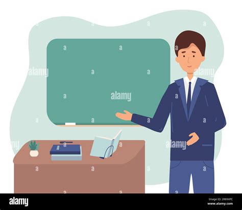 Male Professor Teacher Teacher Teacher Showing On Board Vector