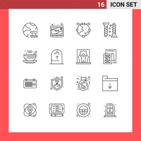 Universal Symbols Vector Hd Png Images Universal Icon Symbols Group Of 16 Modern Outlines Of