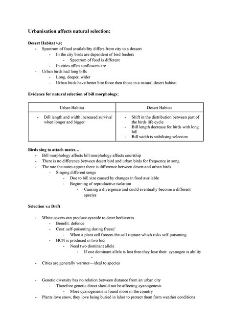 biol 103 l4 lecture 4 notes urbanisation affects natural