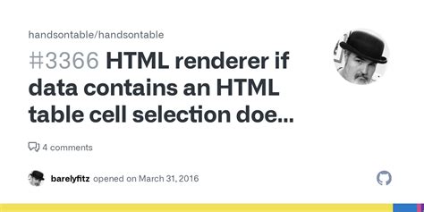Html Renderer If Data Contains An Html Table Cell Selection Does Not